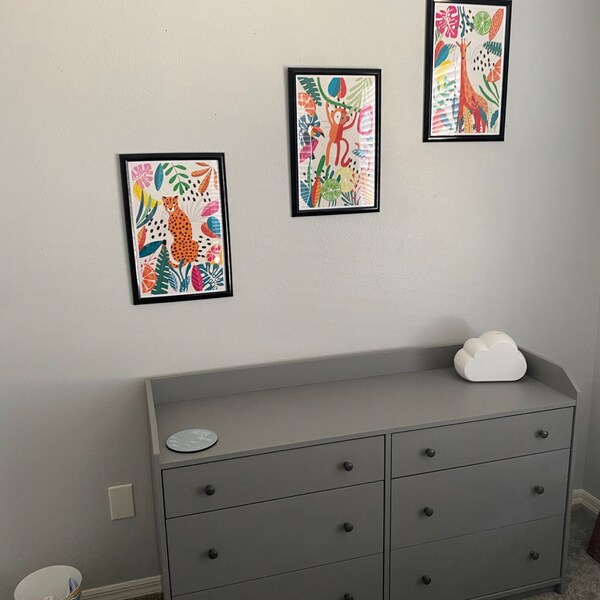 SAFARI WALL ART Prints, Set of 3, Safari Animals Art, Colorful Safari ...