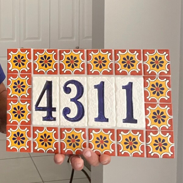 Talavera Border Plaques, Stone House Numbers, Spanish Plaques, House ...