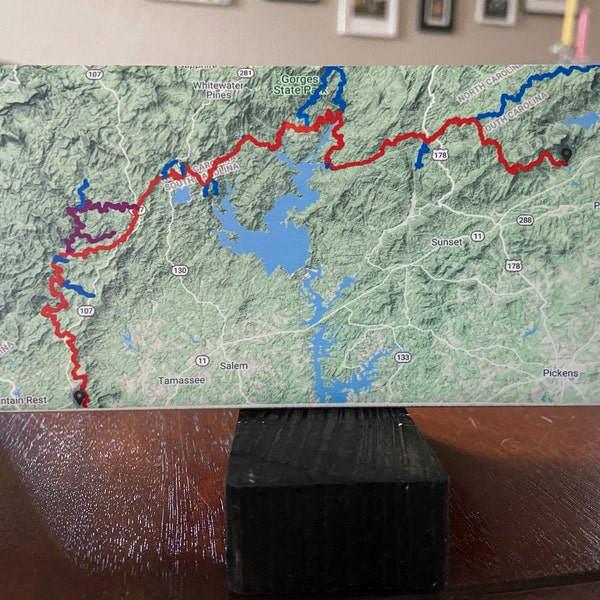 Personalized Topographic Trail Map Tile: Custom Hiker Gift With Wood ...