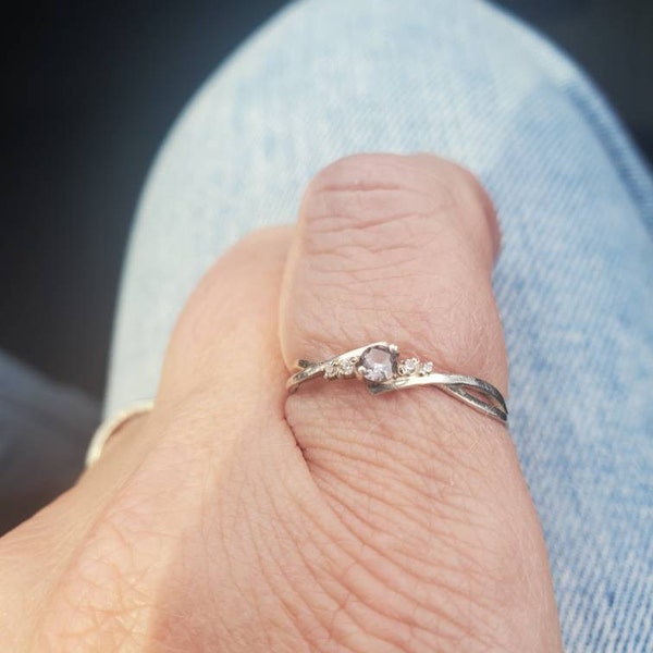 Dainty Minimalist Alexandrite Promise Ring for Her, Celtic Style ...