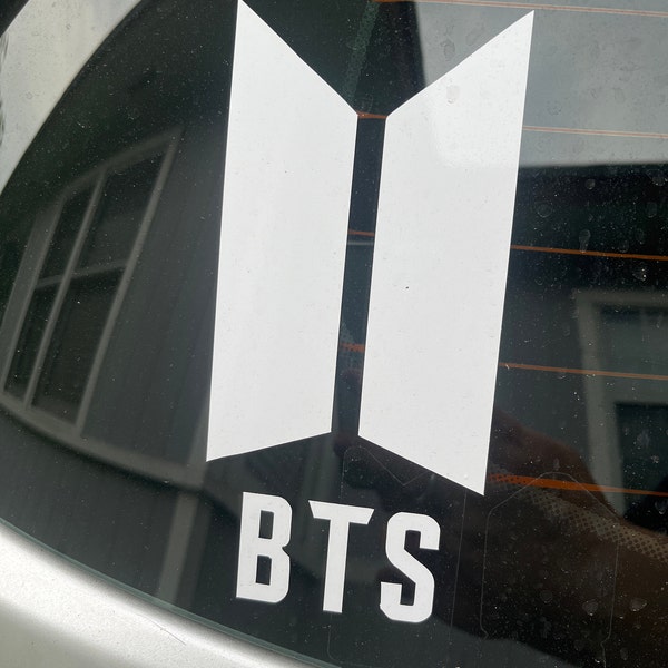 BTS Set of 2 6 BTS White Vinyl Decal Sticker for Car Window, Yeti ...