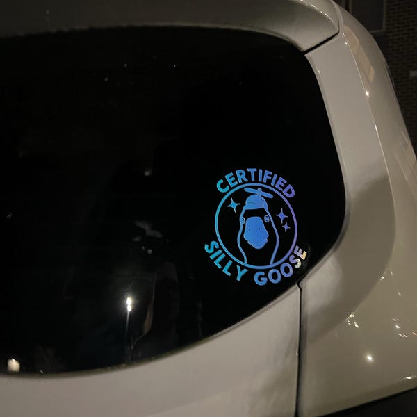 Certified Silly Goose on Board Holographic Bumper Car Window Transfer ...