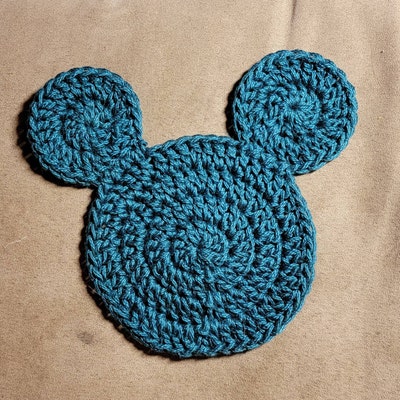 Crochet Mickey Drink Coaster Pattern, Easy Crochet Pattern, Crochet Mug ...