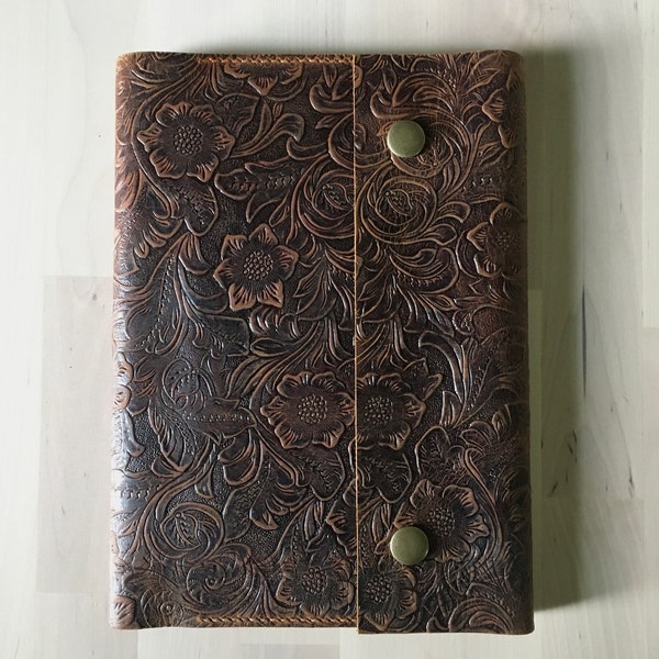 Vintage Distressed Leather Cover Case for A5 Notebook Journal Diary ...