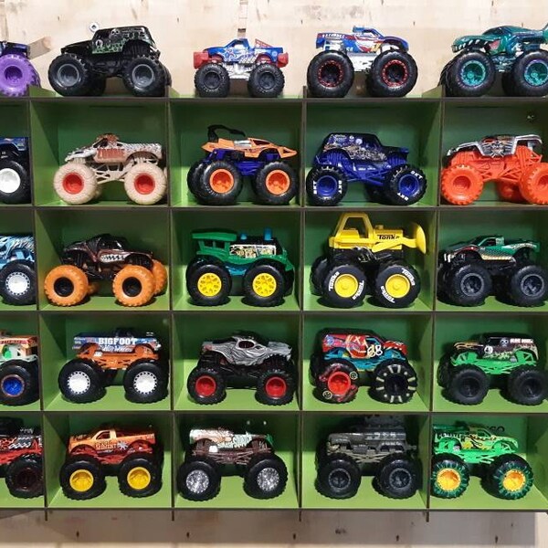 OLD BLACK Monster Trucksdisplay Shelf,monster Truck Display Case|wall ...
