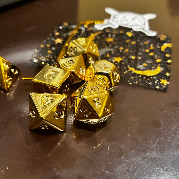Gold Chrome Dnd Dice Set for Dungeons and Dragons | D20 TT RPG ...