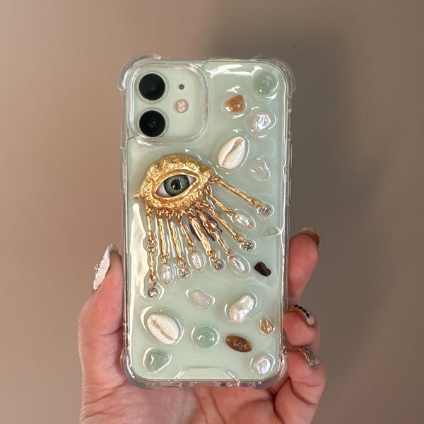 Resin Aesthetic Phone Case, Decoden Phone Case for iPhone 16 15 14 13 ...