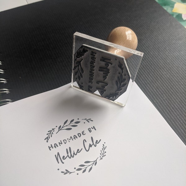 Personalised Handmade by Stamp | Botanical Handmade Stamp | Handmade ...