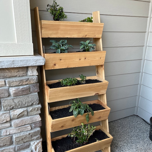 Living Wall, Vertical CEDAR Planter Box Ladder, (larger Sizes ...
