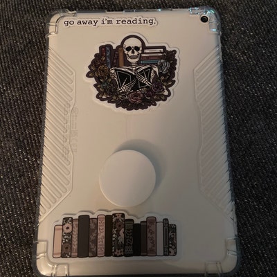 Skeleton Reader Spooky Halloween Sticker / Book Lover Sticker / Book ...