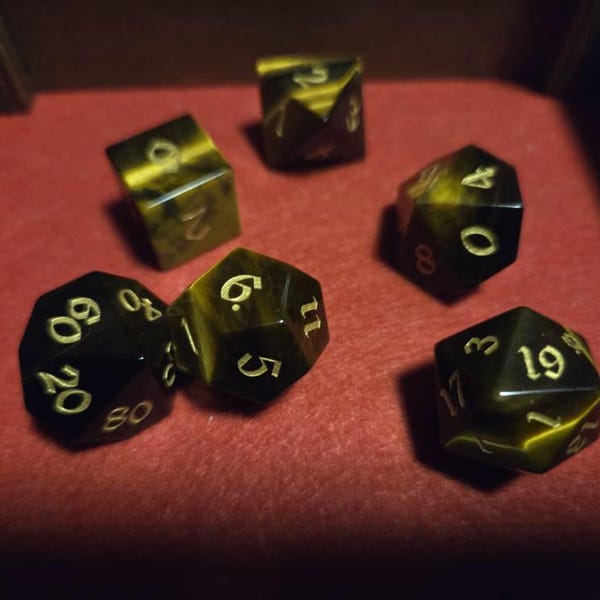 Gemstone Opalite Elven Cut Polyhedral Dice (with Box) Dnd Set - Etsy