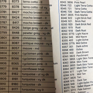 PRINTABLE PDF Diamond Dotz to DMC Colors Conversion Charts Diamond ...