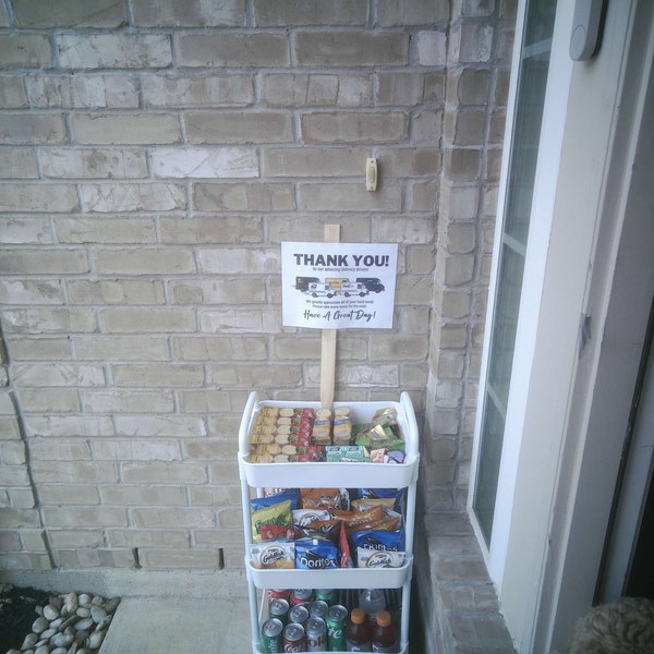 Delivery Driver Thank You Sign, Delivery Driver Snack Sign, Delivery ...