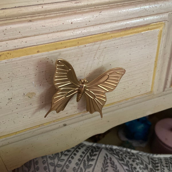 Solid Brass Butterfly Drawer Knobs Cabinet Handles Knobs for Homes, Drawer Handles Decorative ...