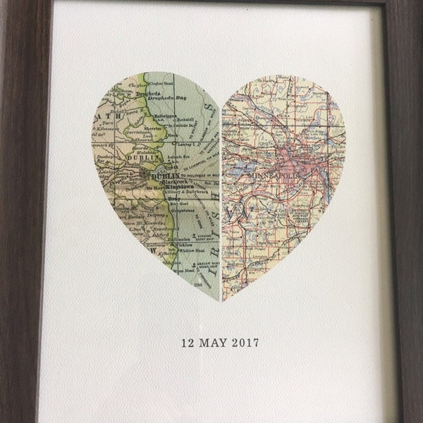 Custom Heart Map Wedding Gift, Heart Map, Gift for Couple, Anniversary ...