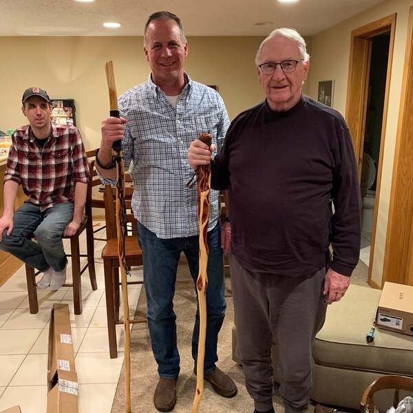 Walking Stick With Handle, Diamond Willow Wood, Rope Hand Grip N ...