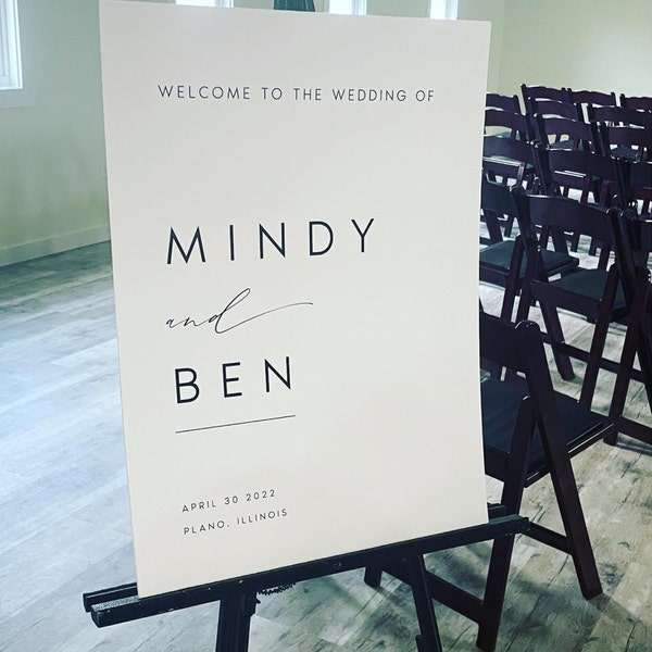 Minimalist Wedding Welcome Sign Template, Modern Welcome Wedding Sign ...