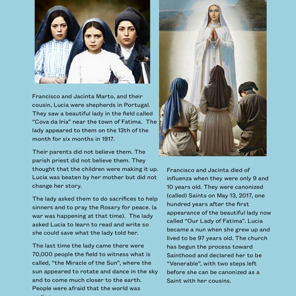 Our Lady of Fatima Custom Digital Oil Painting - Jacinta, Francisco and ...