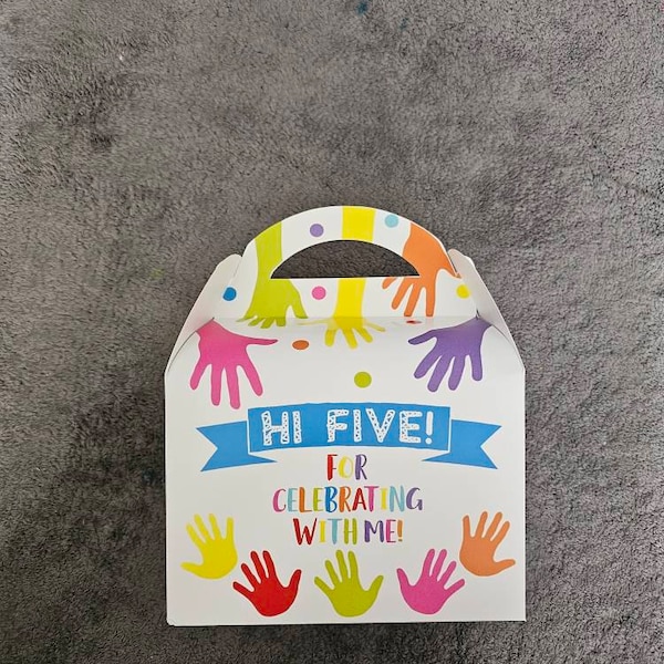 High Five Personalised Children’s Party Box Gift Bag Favour - Etsy