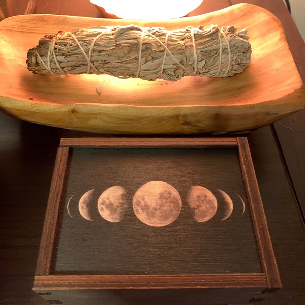 Moon Phases Crescent Moon Jewelry Box Moon Phases Celestial Jewelry Box ...