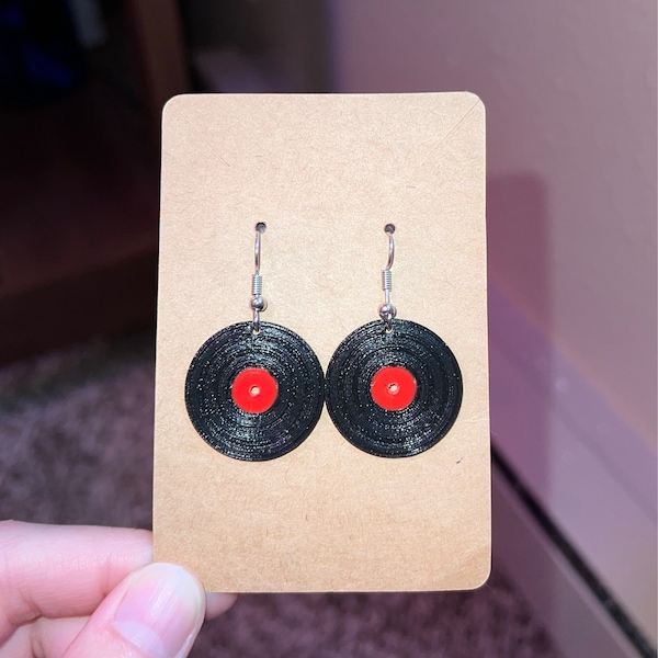 Small Groovy Record Earrings, Vinyl Earrings, LP Earrings, Groovy ...