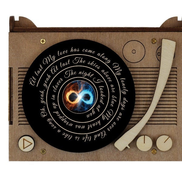 Record Player MP3 Music Box, Custom Song & Lyrics, Your Photo Inside - Etsy