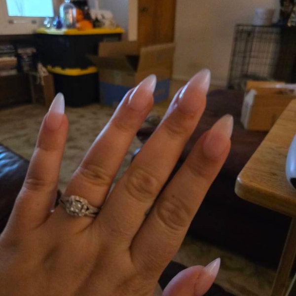 Pink Glitter French Tips Charms 3D Flowers Press Ons Summer Press on ...