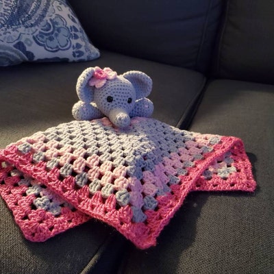 Lovey Crochet Pattern Elephant PDF Security Blanket Tutorial Digital ...