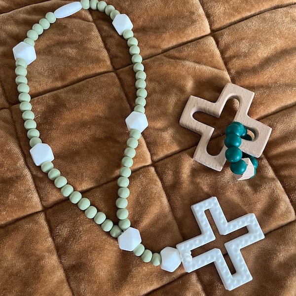Silicone Rosary, Baby and Child's First Rosary, Baptism Gift, Sensory ...