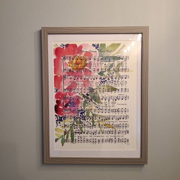 Watercolor Hymn Art Print “it is Well” Forest Landscape - Etsy