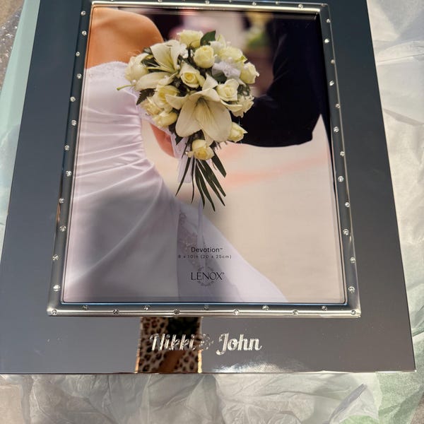 Lenox True Love Personalized 8x10 Picture Frame, Custom Engraved Silver ...