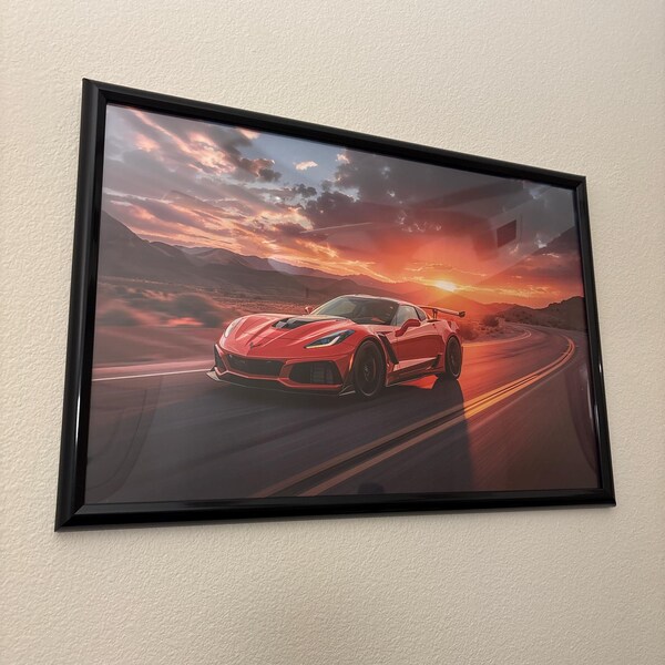 Corvette C8 ZR1: Classy Sports Car Poster | Carculture Wallart Print ...