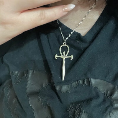 Vampire Ankh Necklace Silver - Etsy