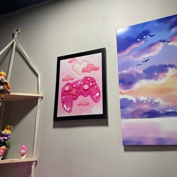 Gamer Room Wall Art, Kawaii Gaming Poster, Gamer Arcade Art, Gamer Girl ...
