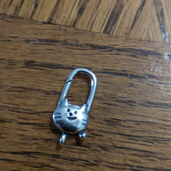 925 Sterling Silver Anti-silver Color Cat Head Clasp Size 9x16.5mm 1pcs ...