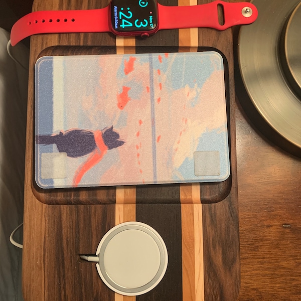 Wood Magsafe Wireless Charging Station, Wireless EDC Tray, Apple ...