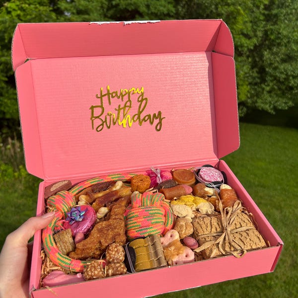 Large Dog Birthday Hamper • Meaty Treat Gift Box for Large Breeds ...