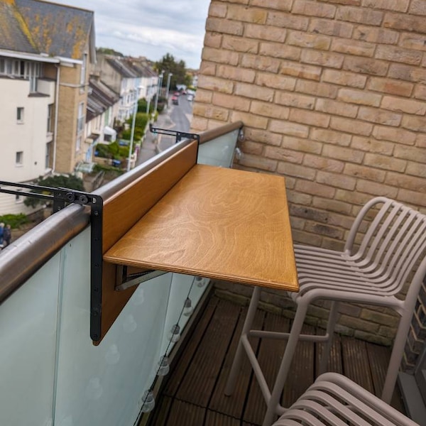 Balcony Railing Bar Table, Small Space Foldable Deck Rail Table Patio ...