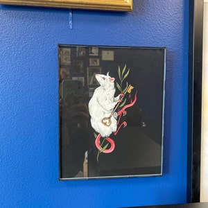 White Rat Illustration Gothic Decor Giclee Print From Original Hand ...