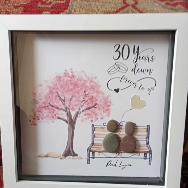 Personalised Birthday Pebble Art Gift - Handmade Milestone Birthday ...