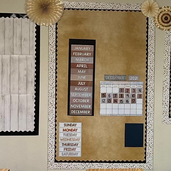 Neutral Classroom Decor Large Classroom Calendar | B+W NEUTRALS ...