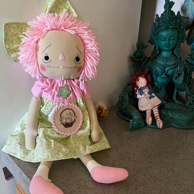 Primitive, Folk Art, Handmade, Original, Rag Doll, Spring, Summer ...