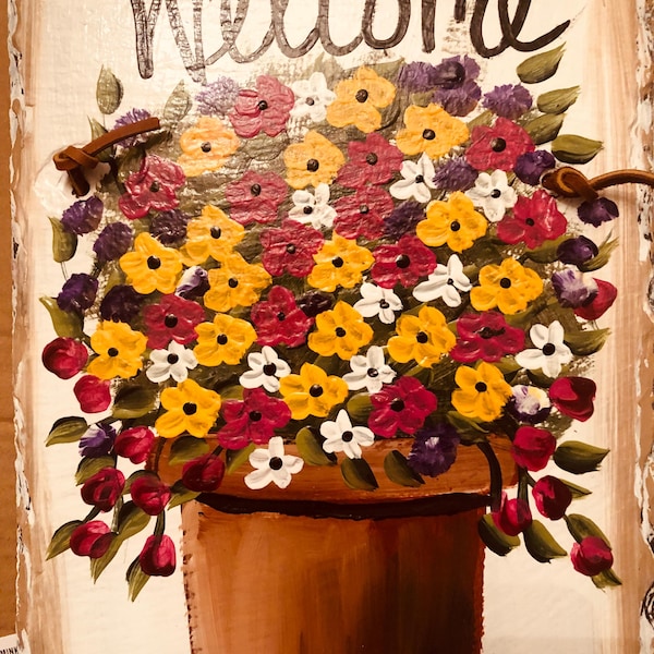 Painted Fall Slate Sign, Fall Welcome Plaque, Painted Slate Sign, Fall ...