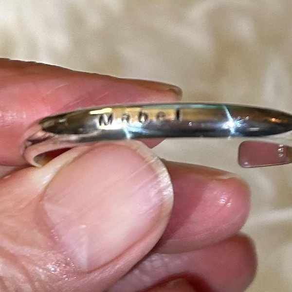 Baby, Toddler or Child's Sterling Silver Personalized Handstamped Cuff ...