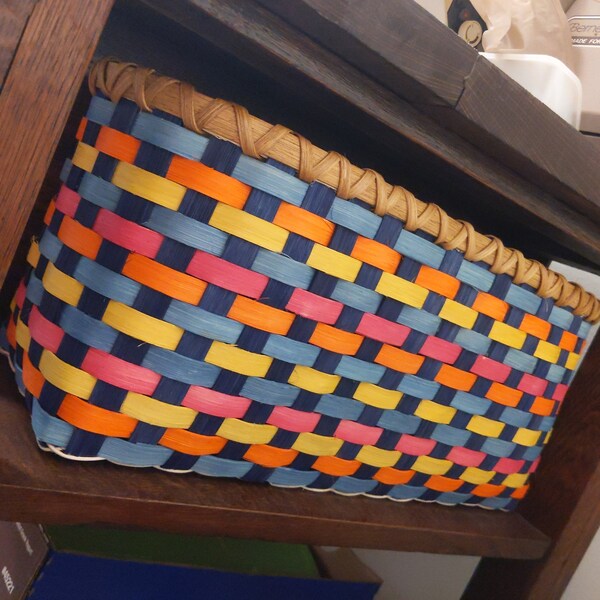 Hand Woven Basket in Golden Oak. Square Basket. Storage Basket. Custom ...