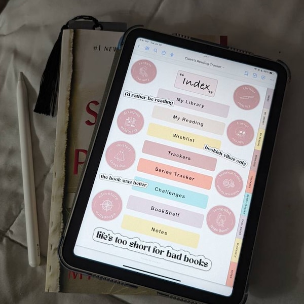 Digital Stickers for Reading Journal | Bookish Goodnotes Stickers ...