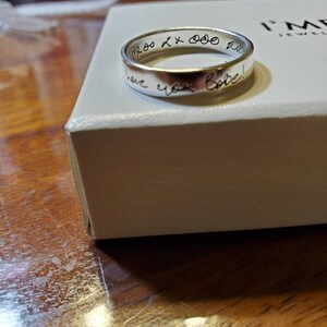 Actual Handwriting Ring / Custom Name Ring / Anniversary Rings - Etsy