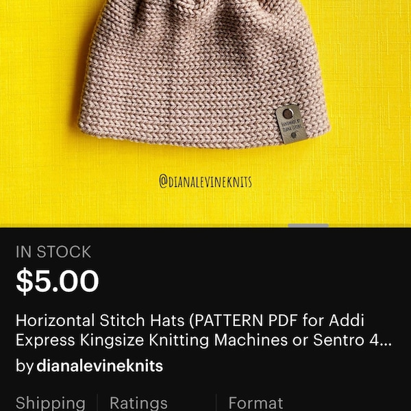Horizontal Stitch Hats (PATTERN PDF for Addi Express Kingsize Knitting ...