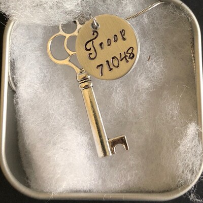 Girl Scout Bridging to Cadette Silver Key Necklace - Etsy Ireland