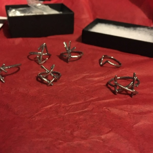 Rune Rings, Set of 6, Sterling Silver Twig Rings - Joanna Szkiela X ...
